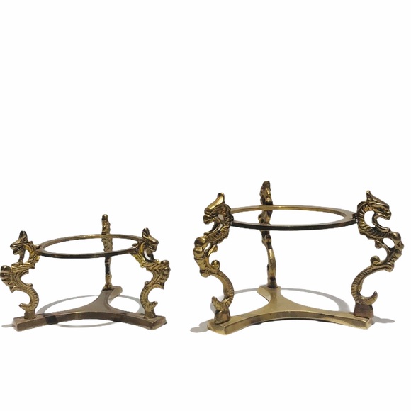 Great City Traders | Accents | 2 Vintage Solid Brass Round Triple ...